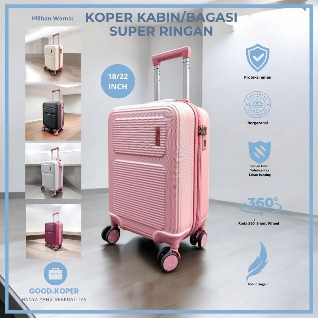 Jual [GOOD.KOPER] Koper Super Ringan 18/22 Inch CABIN/BAGASI SIZE Bahan ...