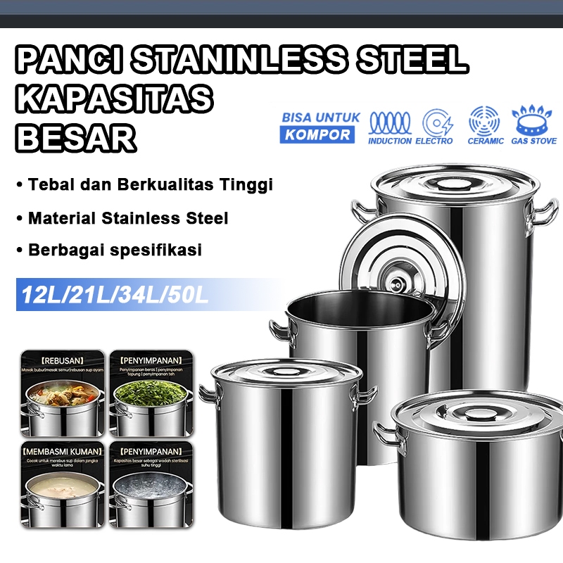 Jual Panci Stainless Steel 304 KAPASITAS BESAR [12L/21L/34L/50L ...