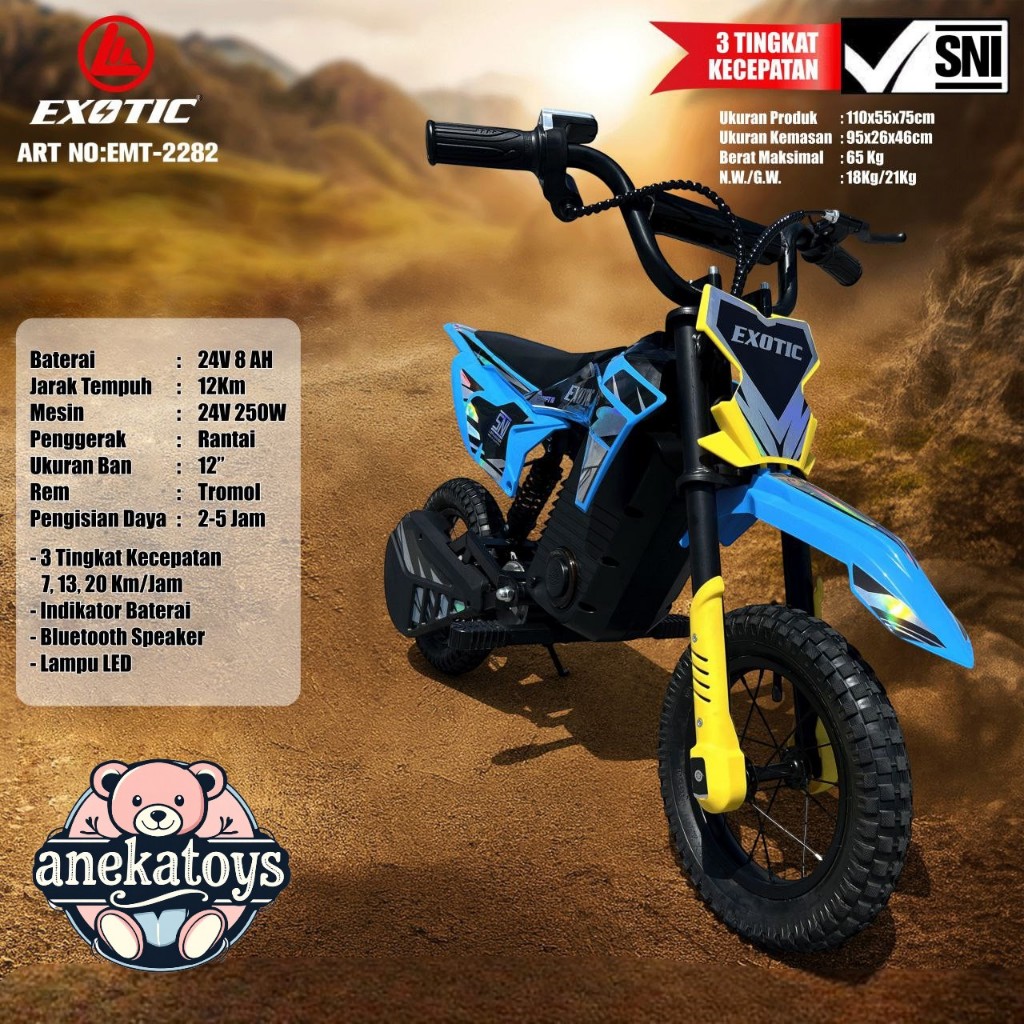 Jual Motor Mini Trail Anak Exotic EMT2282 Trail Mini Listrik 24V8Ah ...