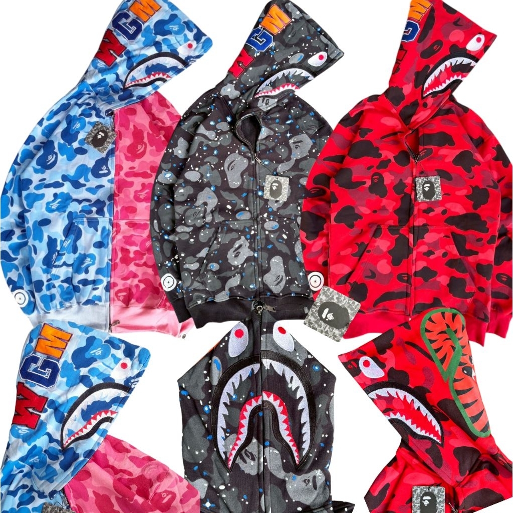Jual Hoodie Zipper Bape Banyak Varian Warna Ready Full Tag | Shopee ...