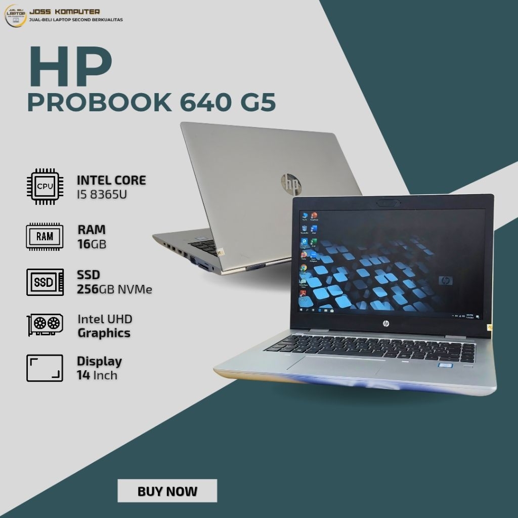 Jual HP Probook 640 G5 Intel Core I5-8365U/ RAM 16GB/ SSD 256GB/ 14 ...