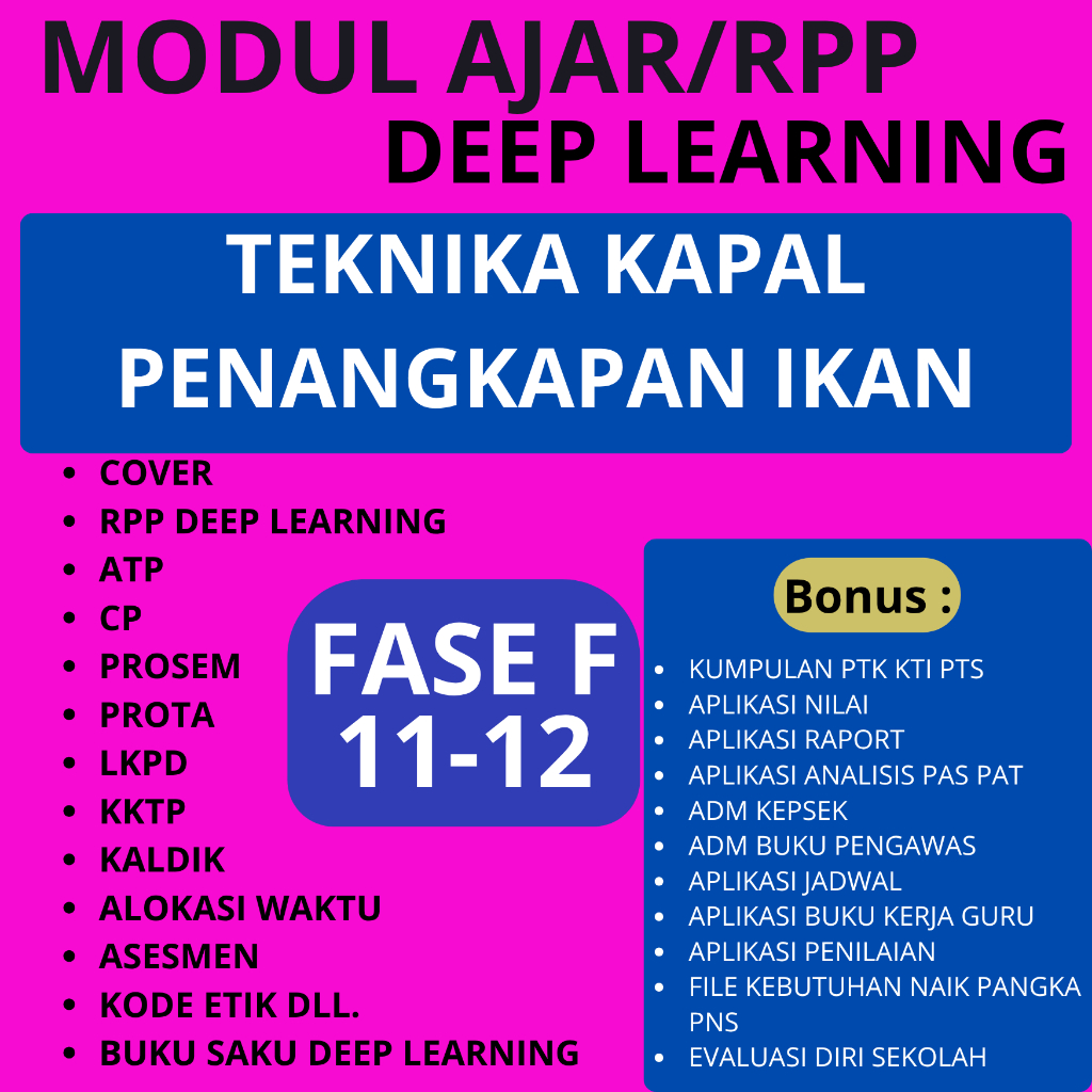 Jual RPP Deep Learning Teknika Kapal Penangkapan Ikan Fase F Kelas 11 ...