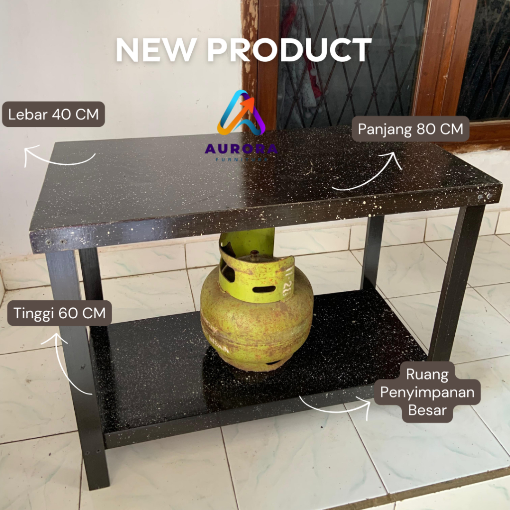 Jual Meja Kompor 2 Tungku Meja Dapur Kompor Gas Meja Serbaguna Rak ...