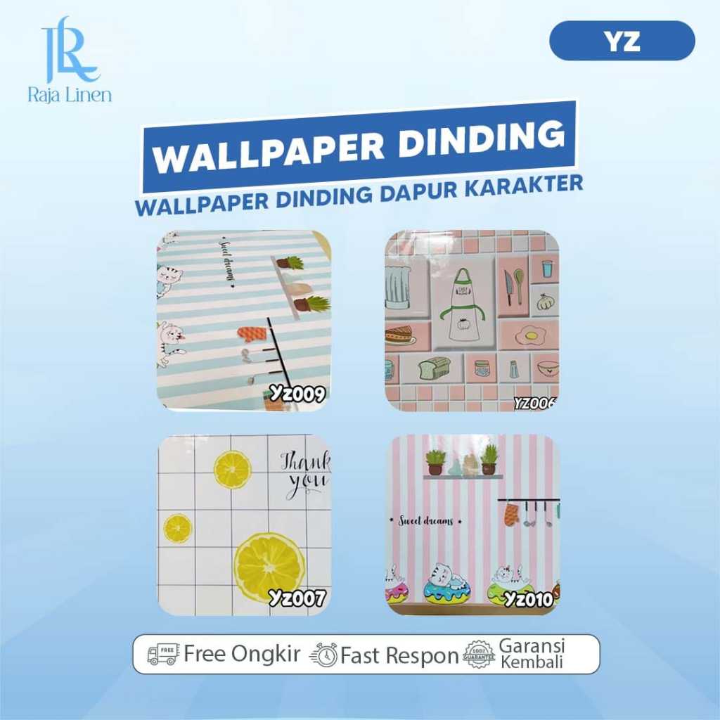 Jual Raja Linen Wallpaper Dinding Dapur Ukuran 60cm x 5 M Stiker Dapur ...