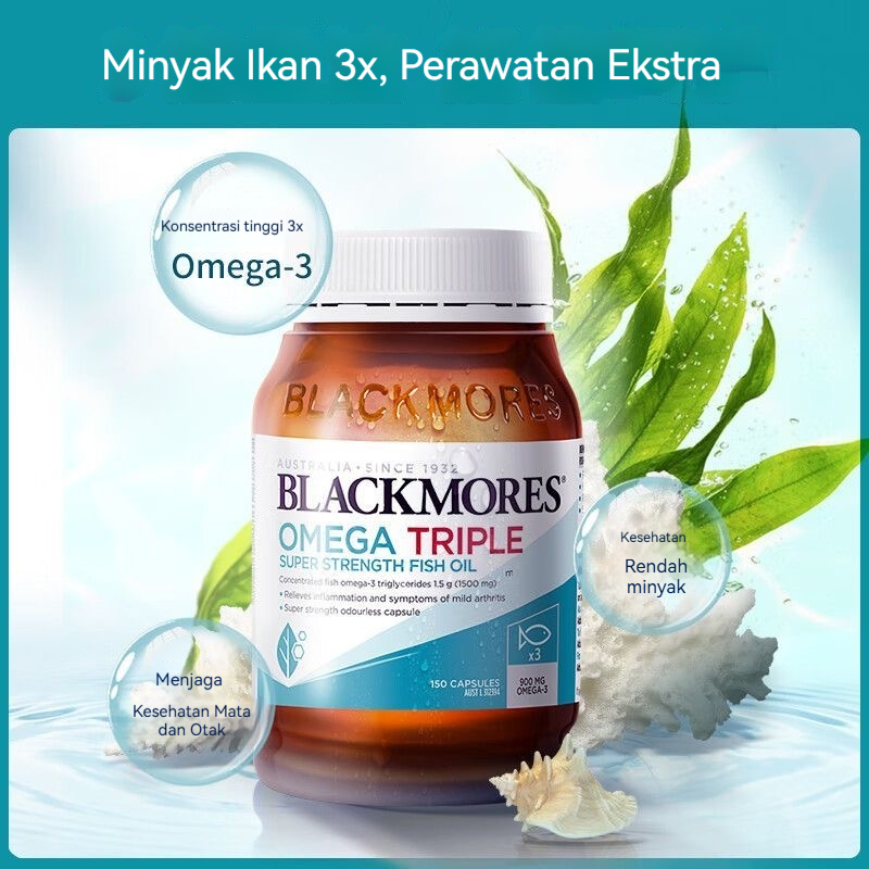 Jual [exp.2027]Blackmores Omega Triple Super Strength Fish Oil 150 ...