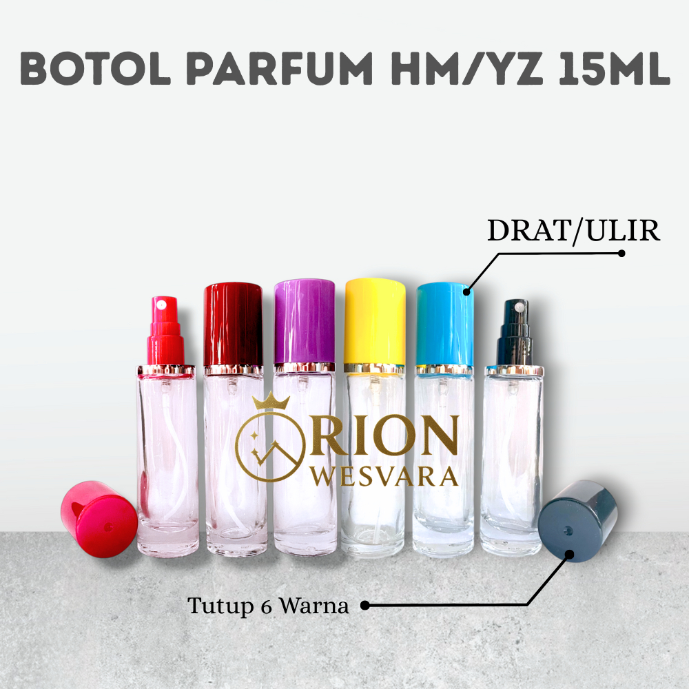 Jual Botol Parfum HM 15ML Drat Ulir Warna Warni, Botol Parfum Kaca ...