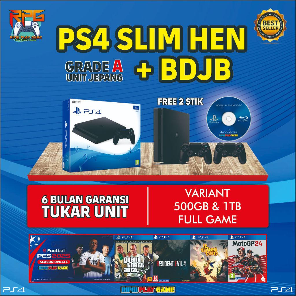 Jual SONY PS4 Slim 500GB | Konsol Siap Main | Game Offline Lengkap ...
