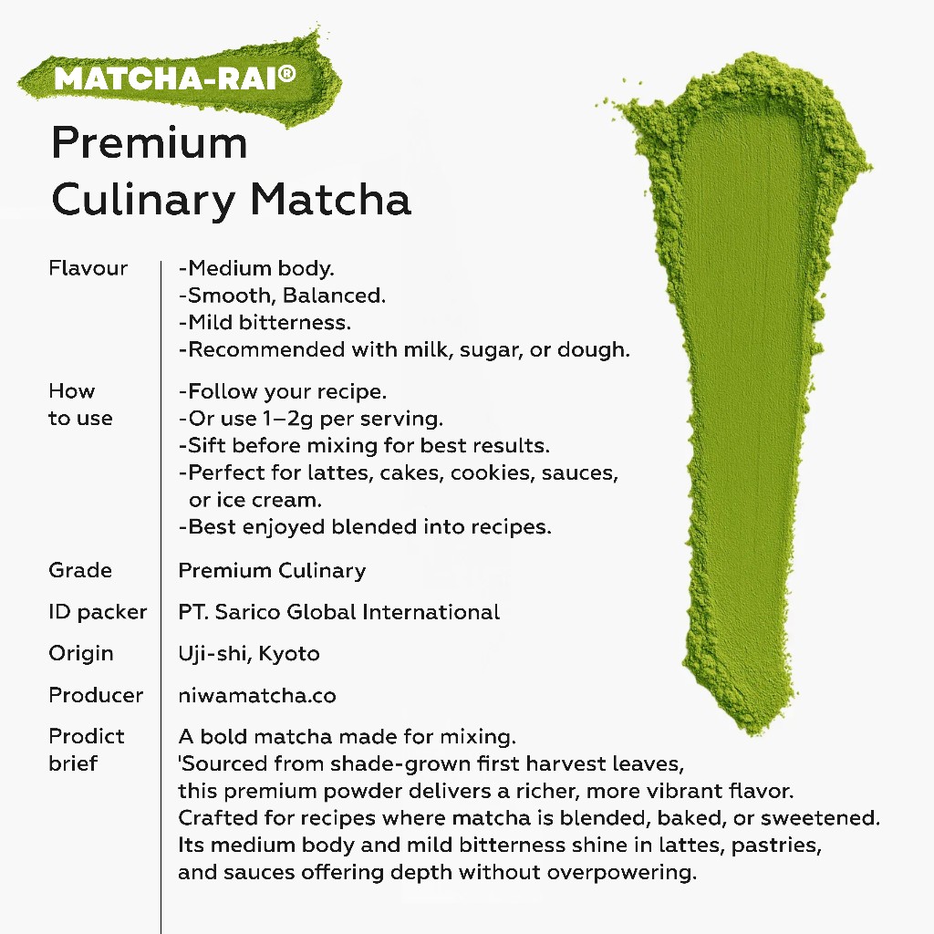 Jual MATCHA-RAI Premium Culinary Matcha (Imported from Uji-shi, Kyoto ...