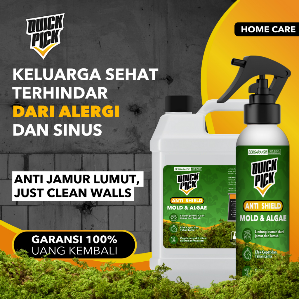 Jual OBAT PENGHILANG LUMUT TEMBOK QUICKPICK (FREE 250ML) Anti Mold dan ...