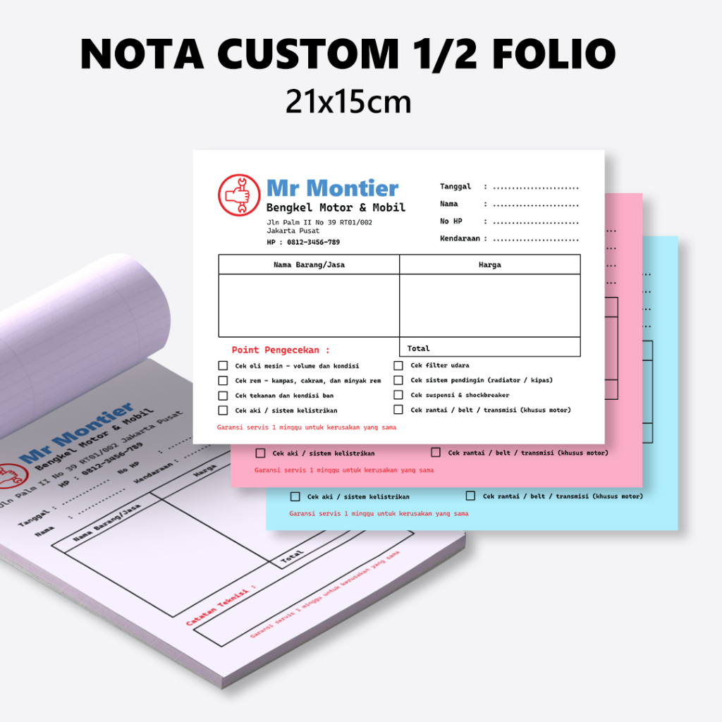 Jual Nota Custom 4 Ply A5 1/2 Folio Full Warna | Shopee Indonesia