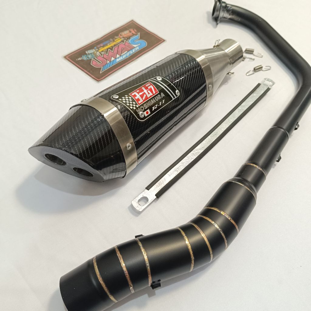 Jual knalpot Racing yoshimura r15 v3 v4 leher hitam dof | Shopee Indonesia