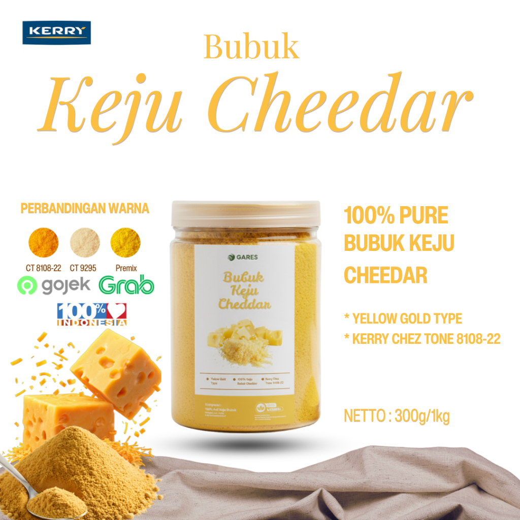 Jual [GARES] KEJU BUBUK PREMIX YELLOW CHEESE POWDER (KERRY) CHEZTONE ...