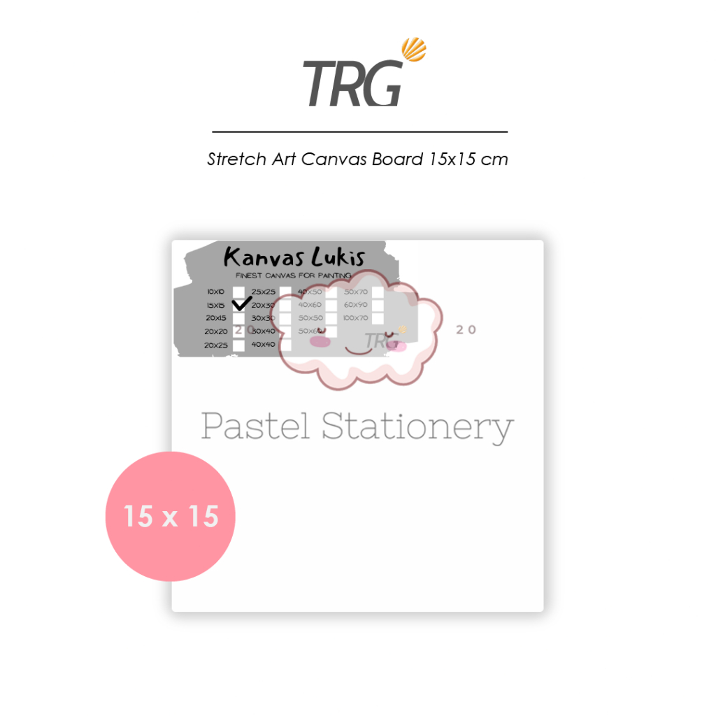 Jual TRG Stretched Art Canvas Board 15x15 cm Watercolor Artist Acrylic ...