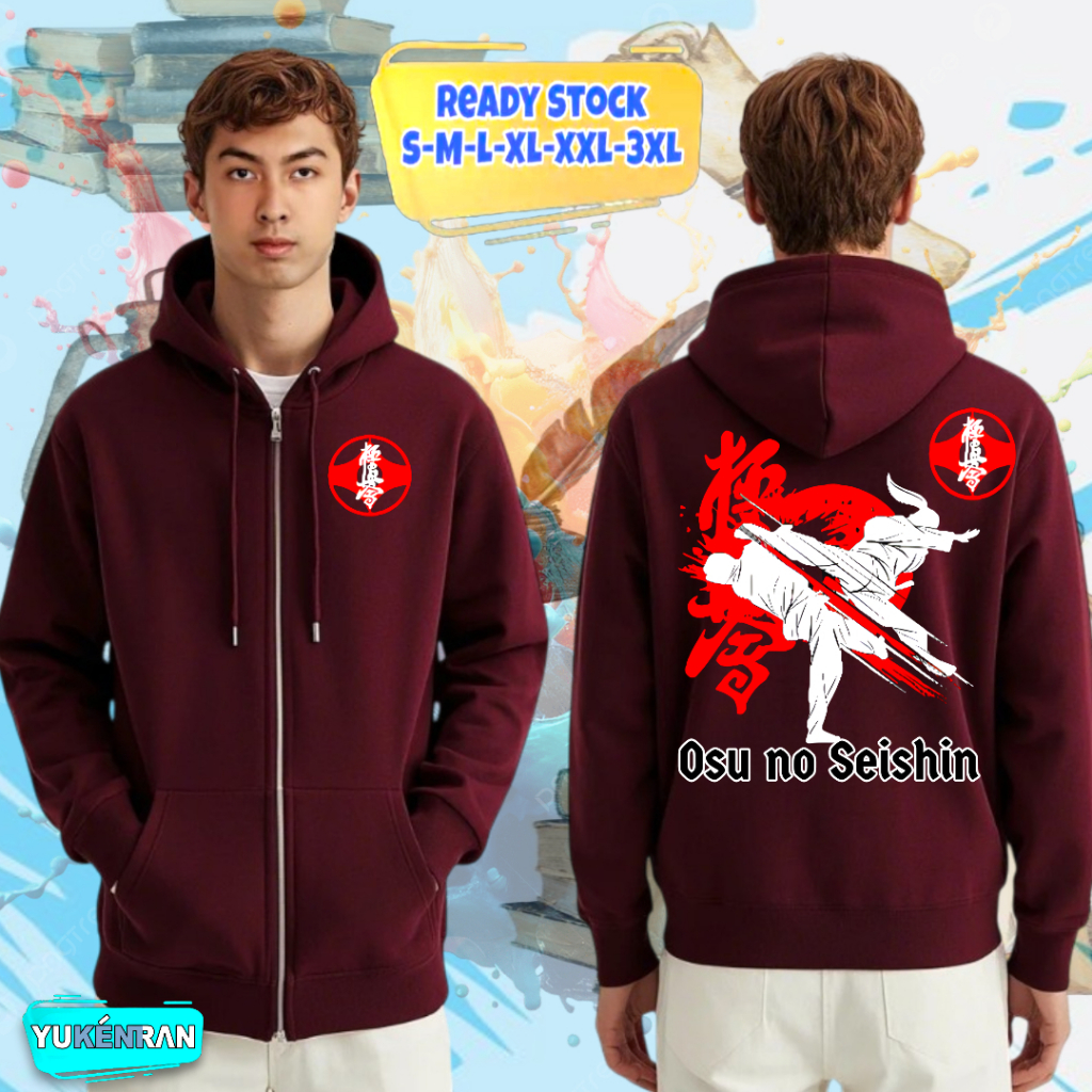 Jual HOODIE ZIPPER RESLETING BELADIRI KYOKUSHINKAI KARATE OSU NO ...