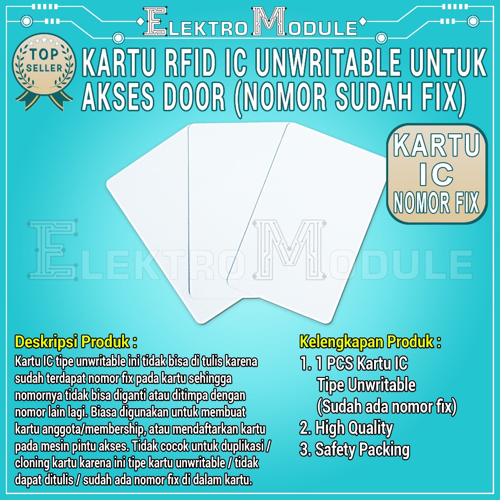 Jual Kartu RFID 13.56 MHz 1K Card Tag NFC Kartu Akses Absensi / Kartu ...
