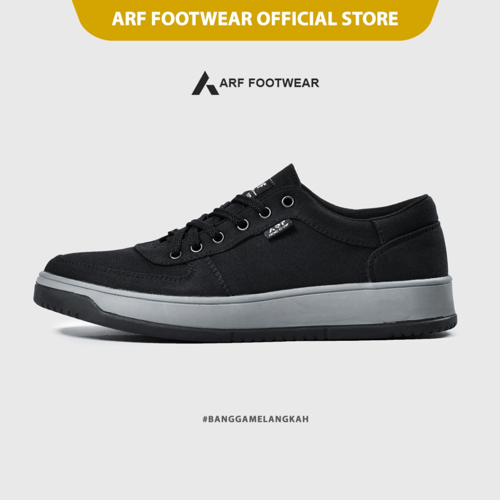 Jual ARF Sirius Black Grey Sepatu Sneakers Casual Pria Wanita Distro ...