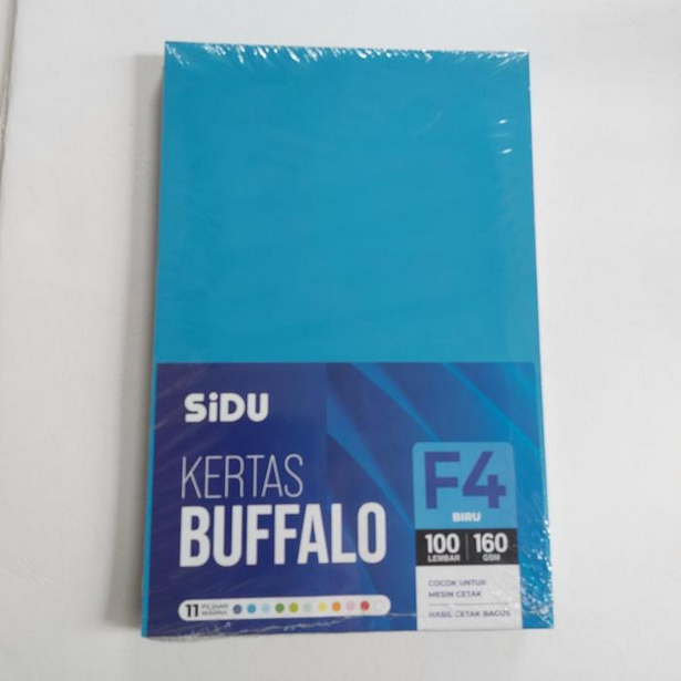 Jual Kertas Karton Jilid Buffalo Ukuran F4 SIDU Biru Benhur 160gr (1 ...