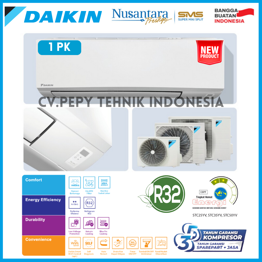 Jual AC Daikin Standard Nusantara STC25YV (1 PK) | Shopee Indonesia