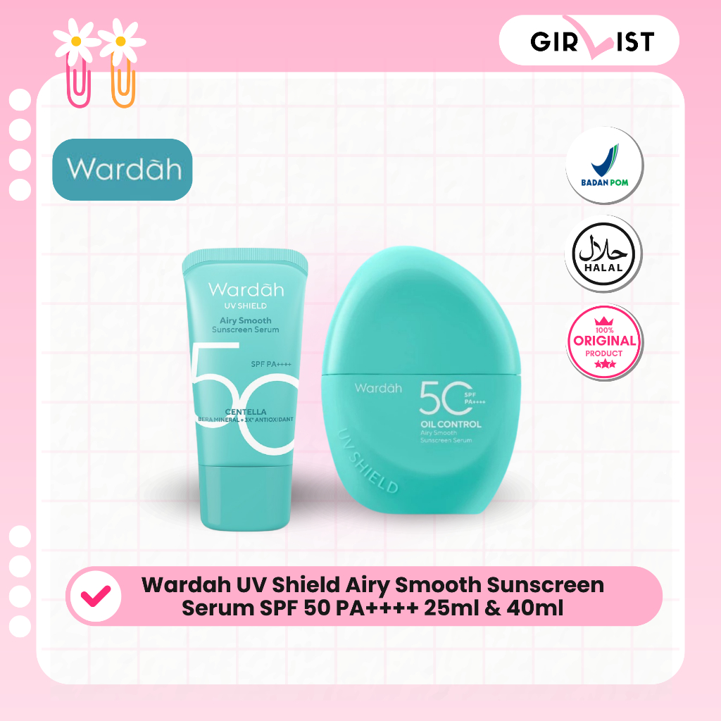 Jual Wardah UV Shield Airy Smooth Sunscreen Serum SPF 50 PA Sunscreen ...