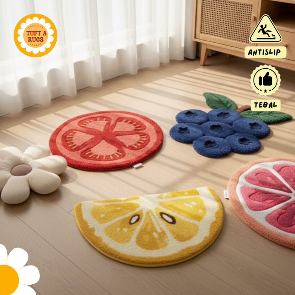 Jual NEW! Keset Tufting Motif Buah 40x60 – Lucu Anti Slip, Tebal ...
