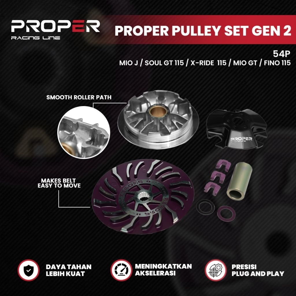 Jual PULLEY SET GEN 2.0 MIO J/MIO GT/SOUL GT 115/FINO 115/X-RIDE 115 ...