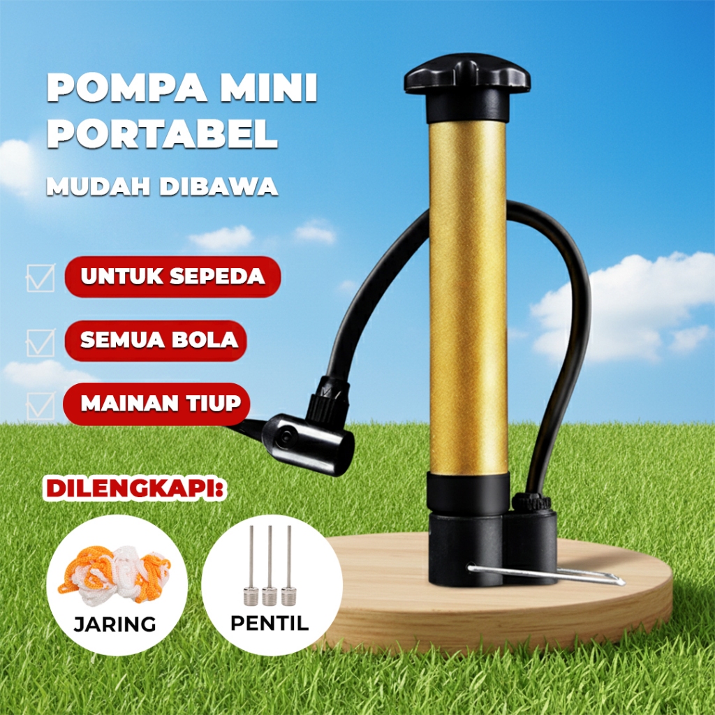 Jual BBAK Pompa Angin Mini Portable Pompa Angin Ban Sepeda Balon Bola ...