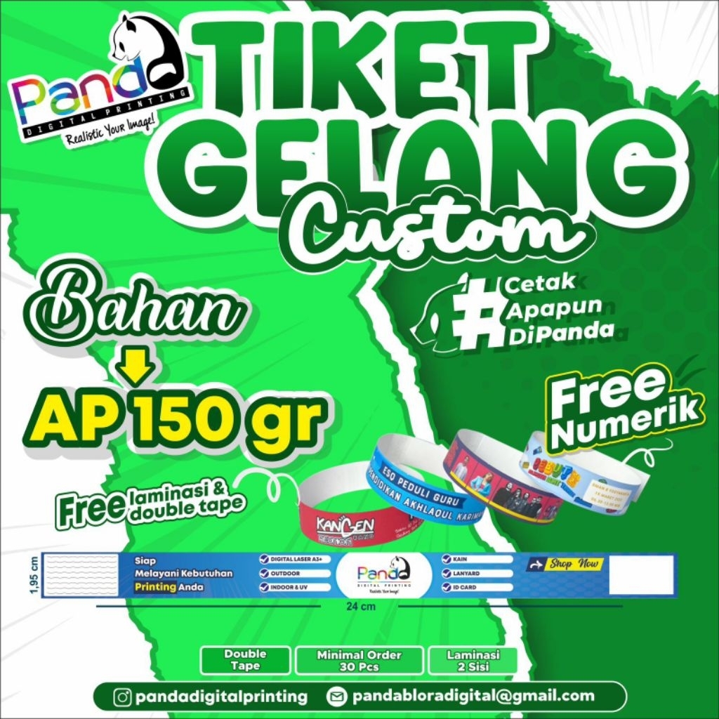 Jual TIKET GELANG CUSTOM EVENT WAHANA KONSER TIKET GELANG WRISTBAND ...