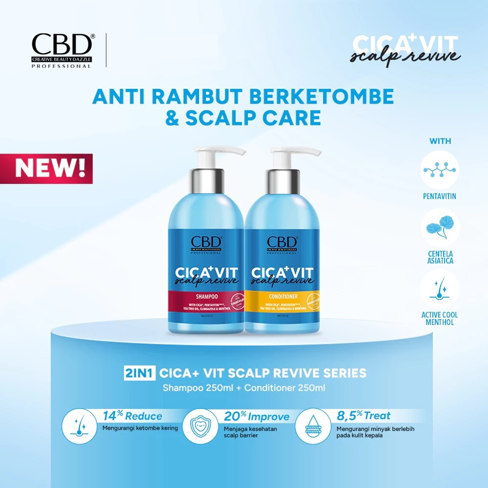 Jual CBD Cica+Vit Scalp Revive Shampo + Conditioner 250 ML | Shopee ...
