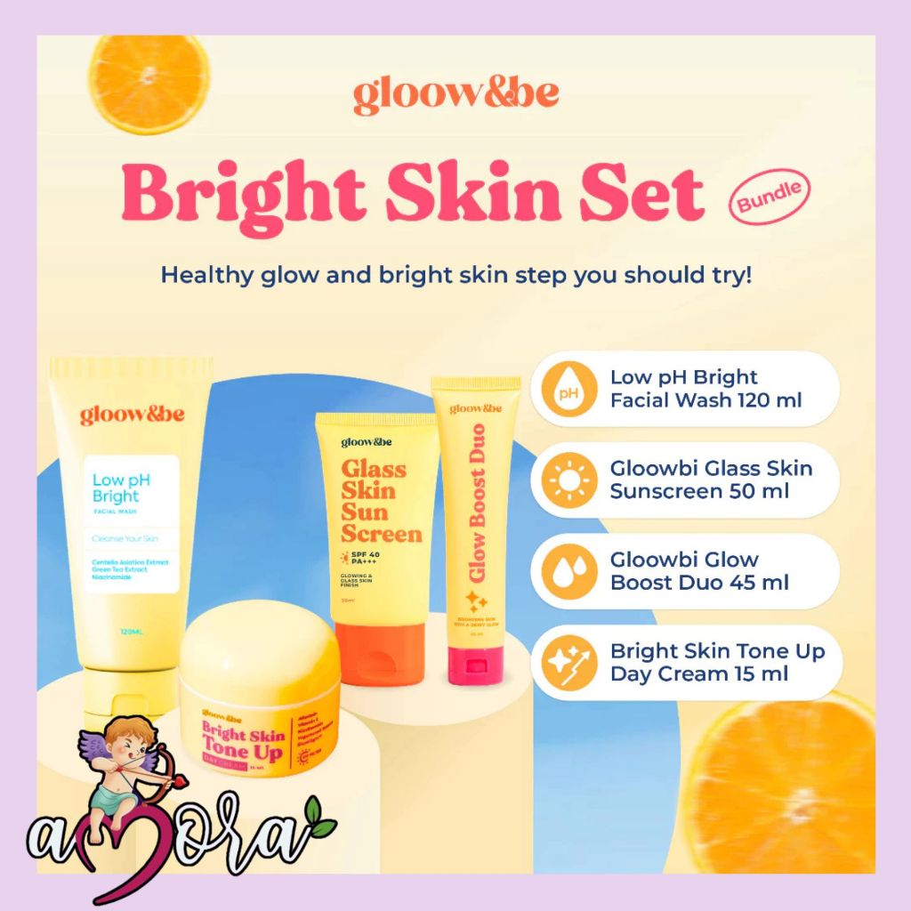 Jual AMORA - GLOOW&BE (BUNDLE) Bright Skin Set - Face Wash / Tone Up ...