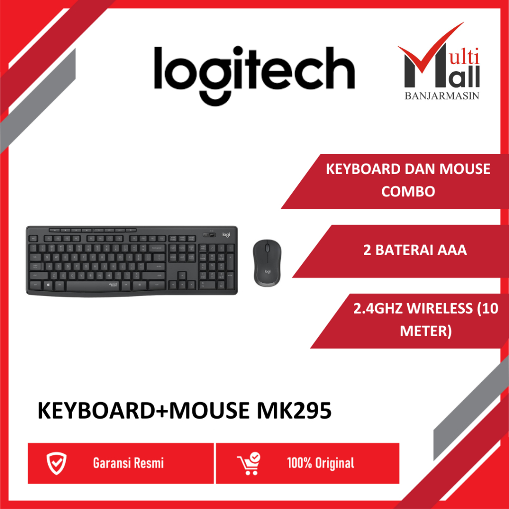 Jual Logitech MK295 Combo Keyboard dan Mouse Wireless ADVANCED | Shopee ...