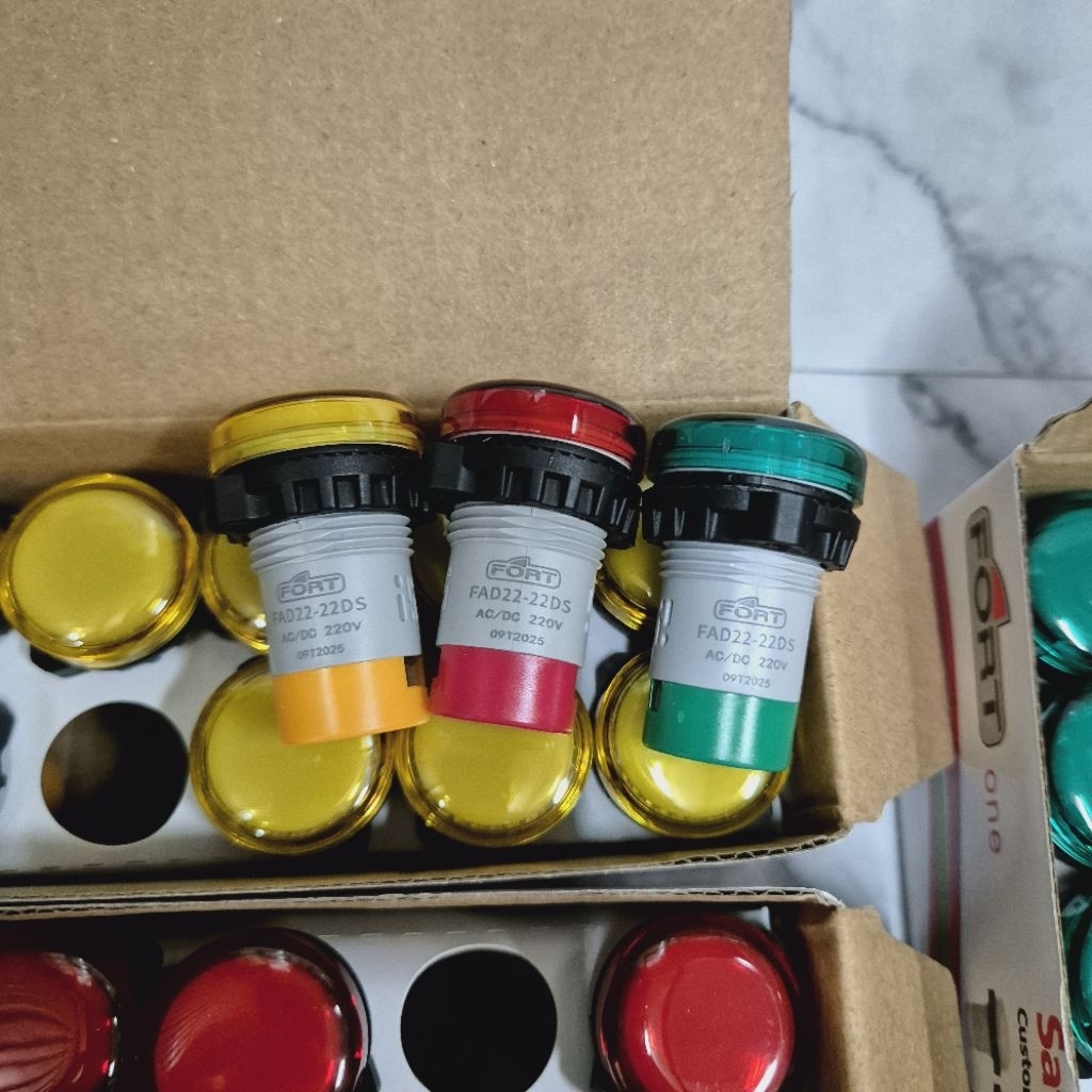 Jual NEW PILOT LAMP FORT 220VAC 22MM RED GREEN YELLOW | Shopee Indonesia