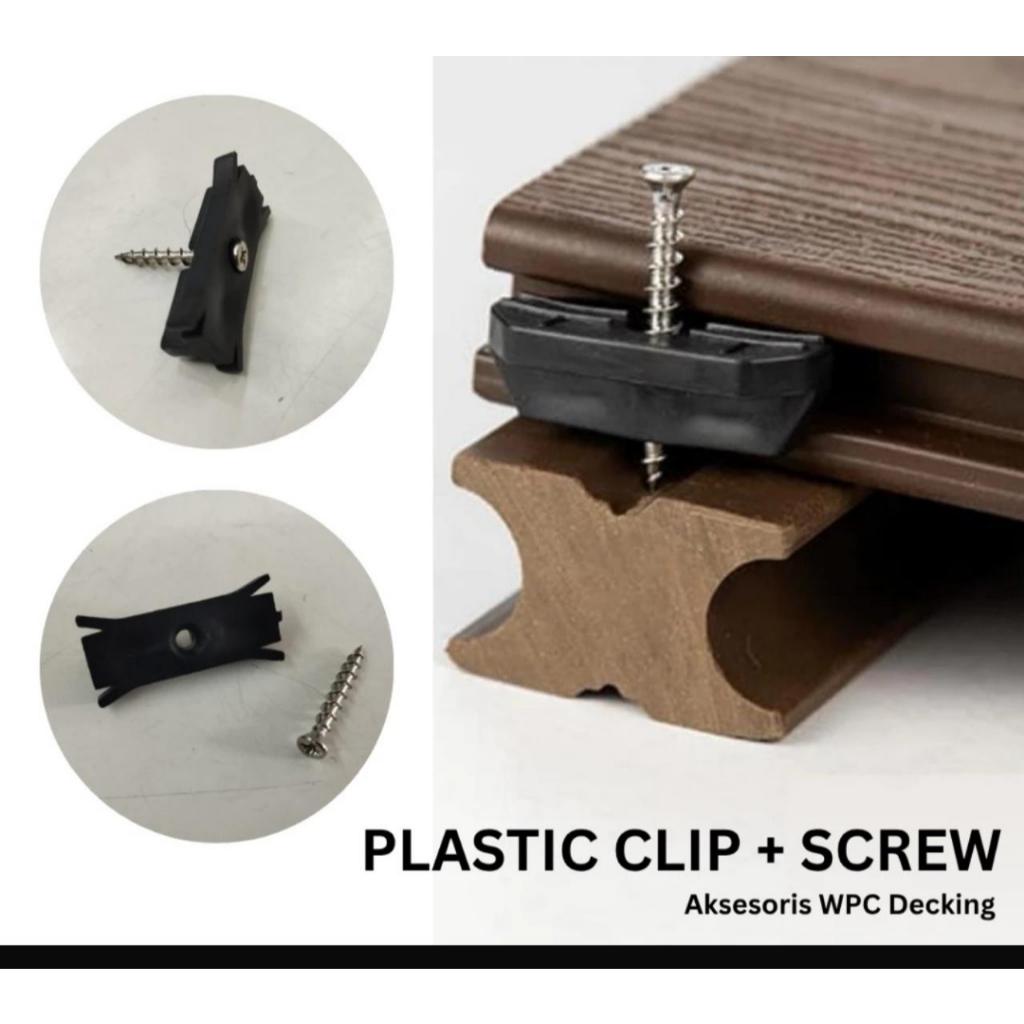 Jual Plastic Clip Decking / Plastik klip Decking Wpc Clip + baut ...