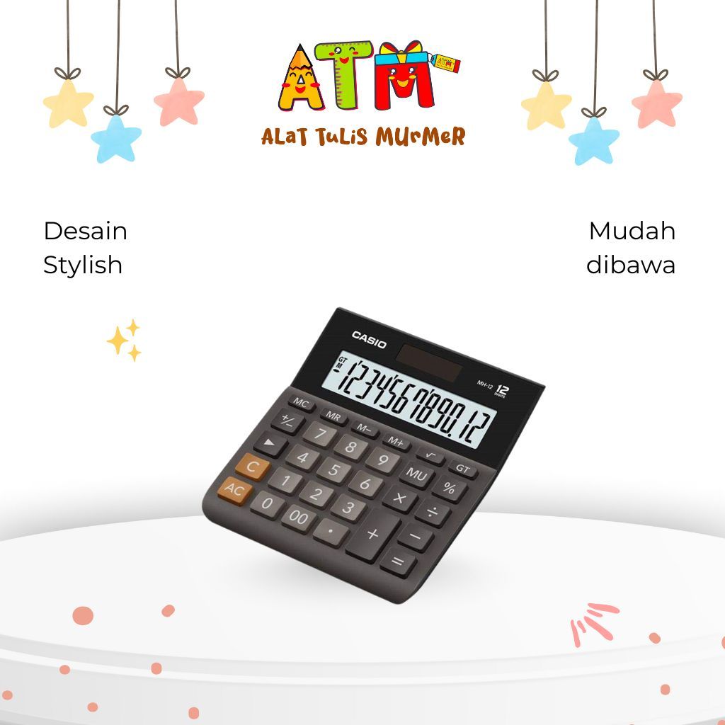 Jual CALCULATOR/KALKULATOR/CASIO KAL DH-12-BK | Shopee Indonesia