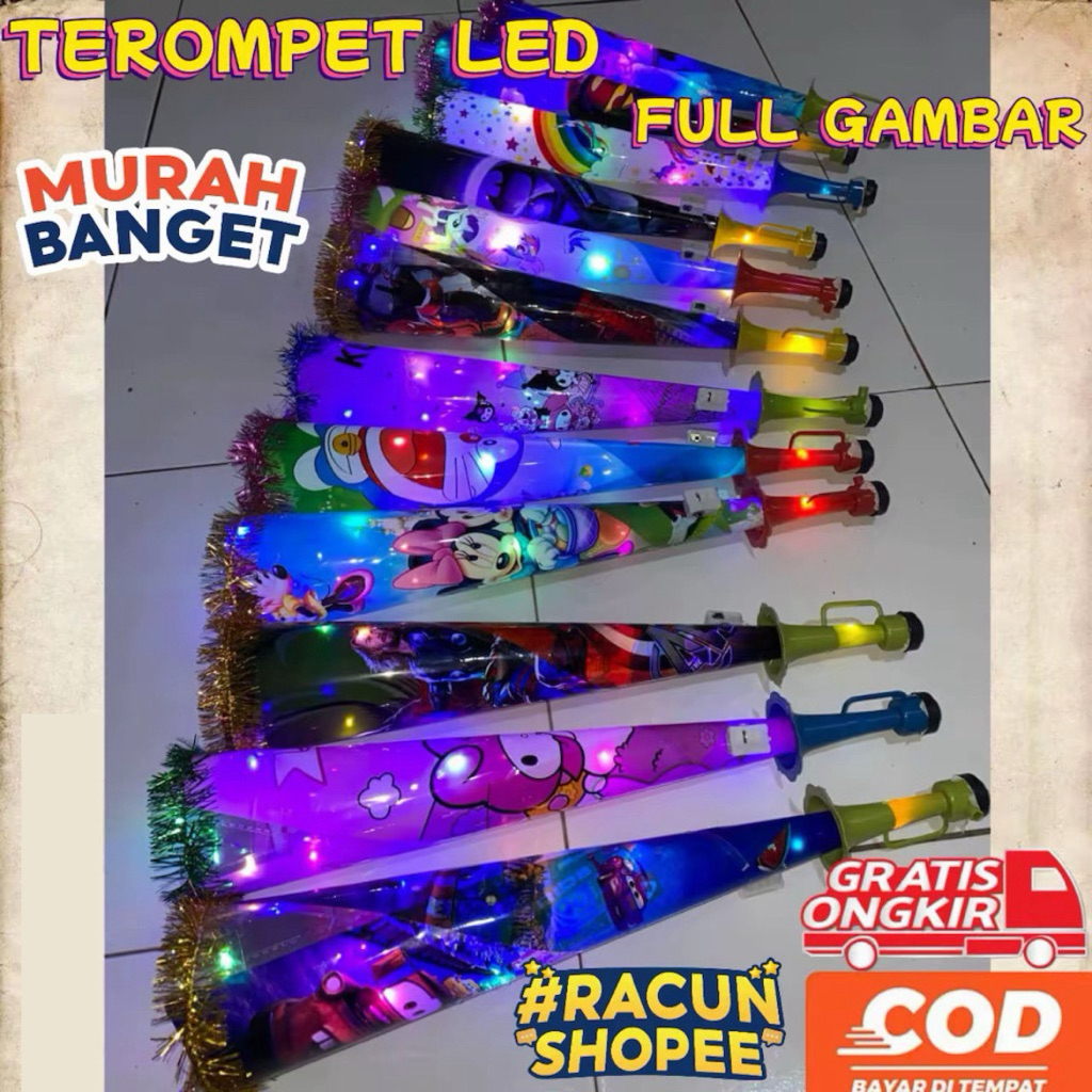 Jual READY INSTAN terompet tahun baru natal LED kartun lucu full gambar ...