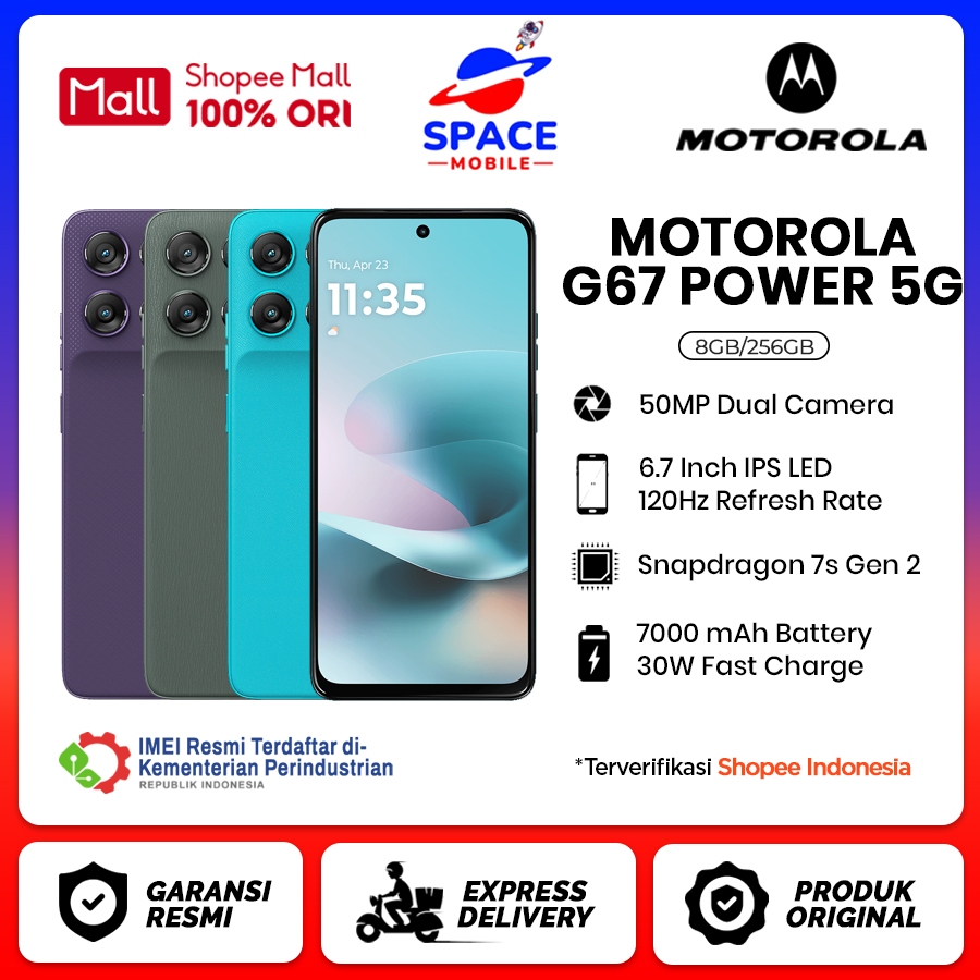 Jual Motorola Moto G67 [8GB+256GB] - Garansi Resmi 1 Tahun | Shopee Indonesia