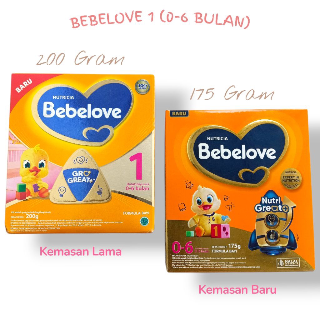 Jual BEBELOVE 1 Nutri Great+ 175gr dan 200gr untuk 0-6 Bulan TERMURAH ...