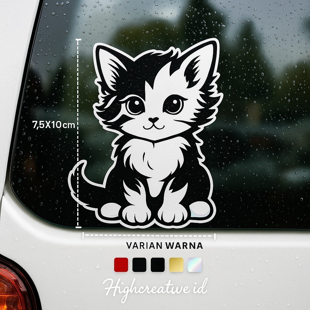 Jual Sticker Cutting CAT Kucing Lucu ( anti air banyak pilihan warna ...