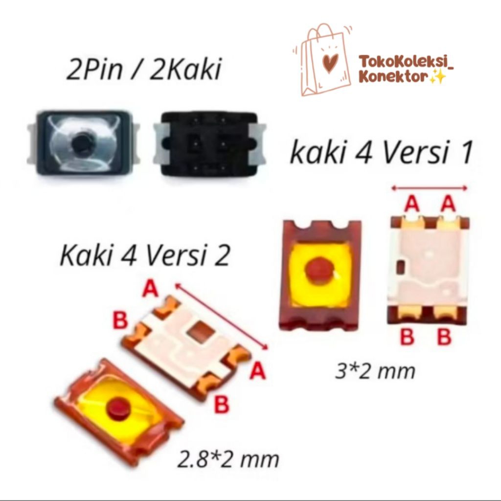 Jual Switch On Off Kaki 2 / Kaki 4 Versi 1 / Versi 2 / Tombol Switch ...