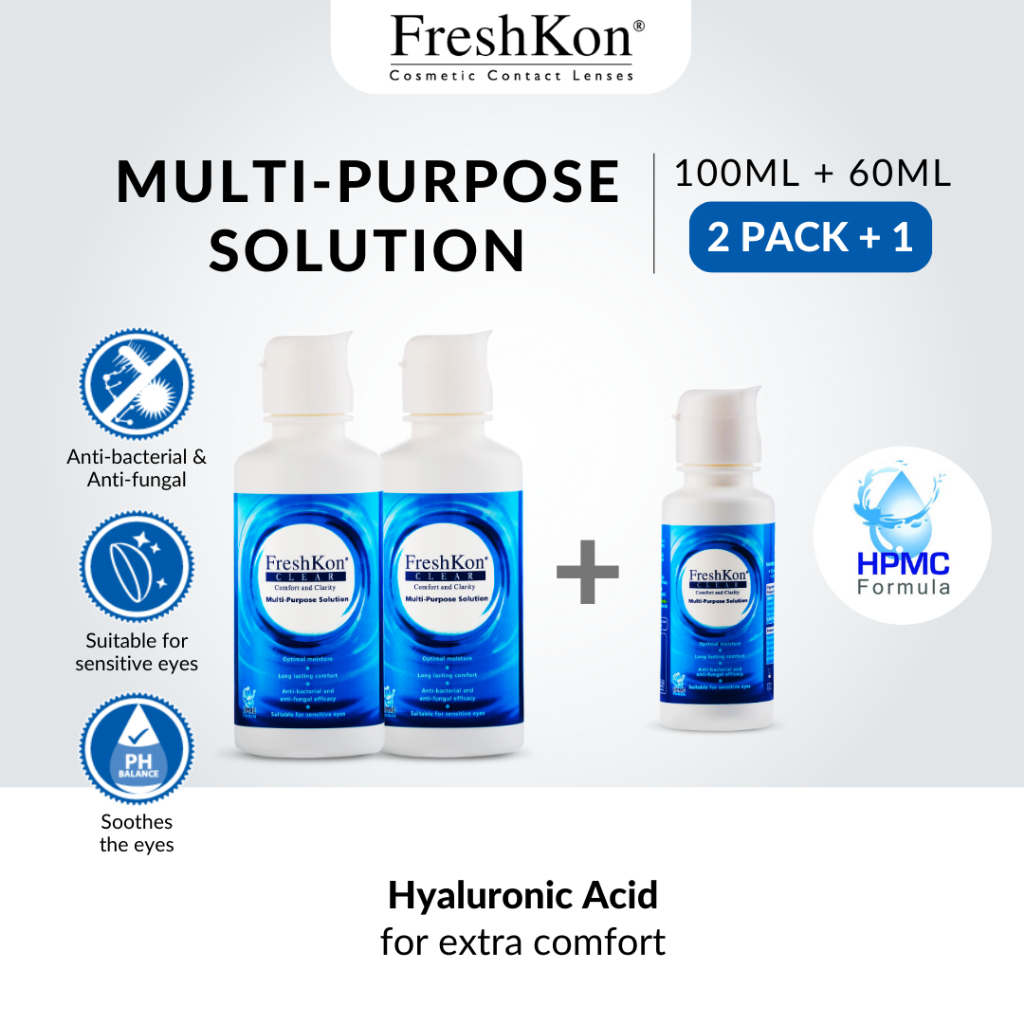 Jual FreshKon® Clear Multi Purpose Solution 100ml - 2 Botol + Clear ...
