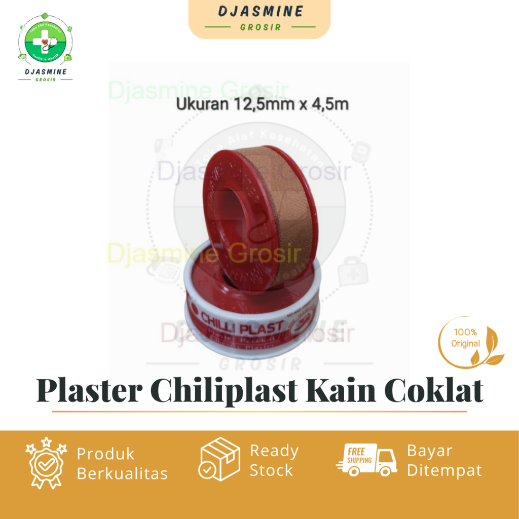 Jual Plaster Chiliplast Kain Coklat Chili Plast / Plester Perekat Rol ...