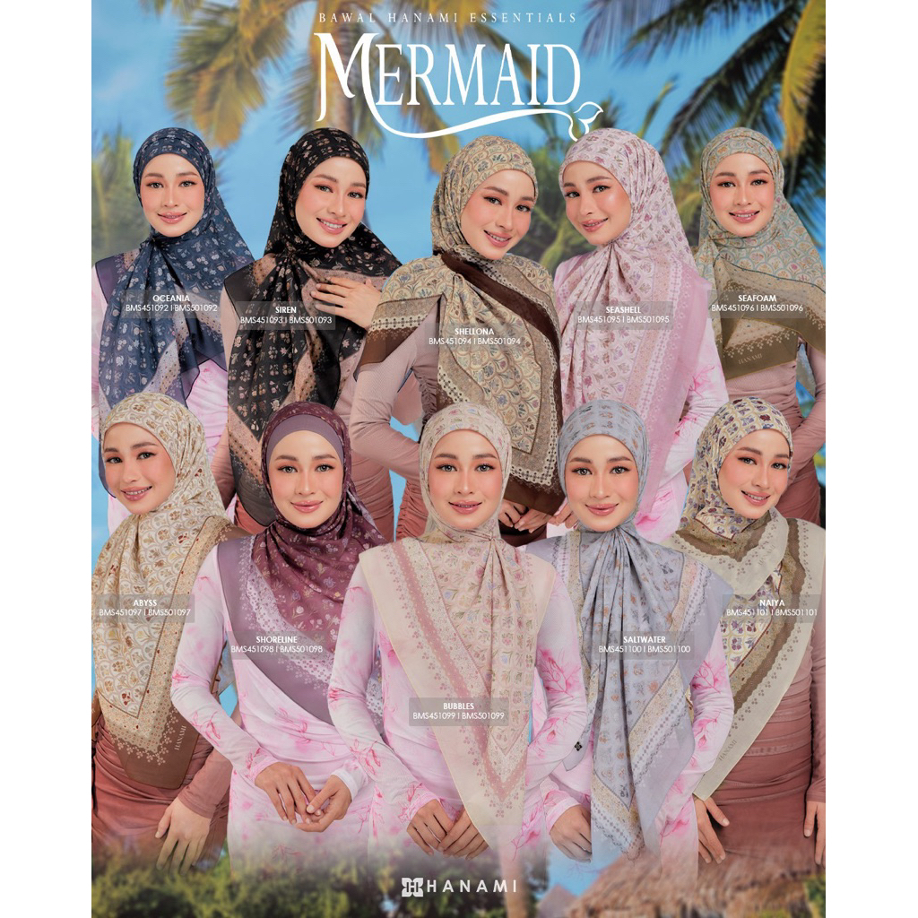 Jual [READY] NEW HANAMI - Mermaid NEW - Tudung Malaysia Original ...