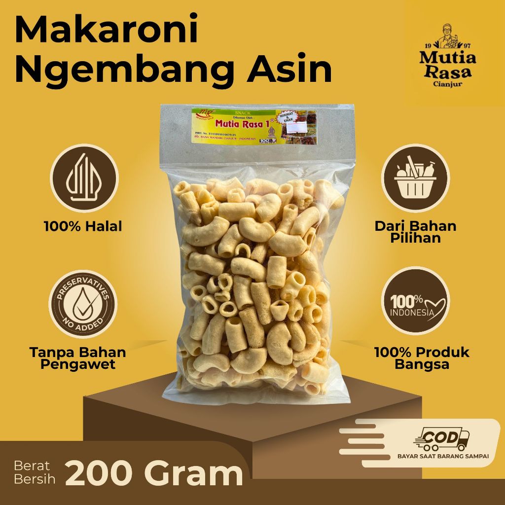 Jual Makaroni Original 200 Makaroni Mekar Asin Original Renyah | Shopee ...