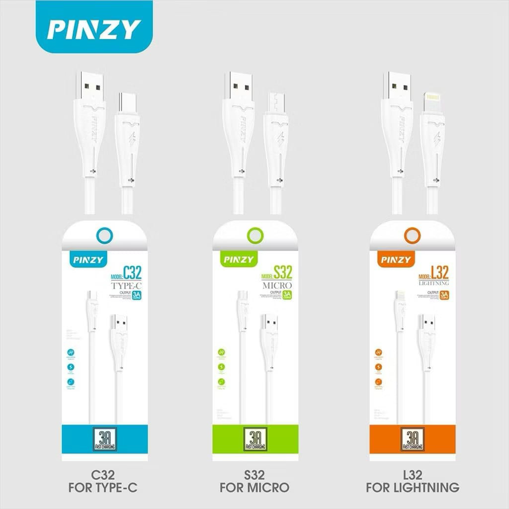 Jual Kabel Data PINZY Fast Charge 1M Micro TipeC Lightning C-C C-L S32 ...