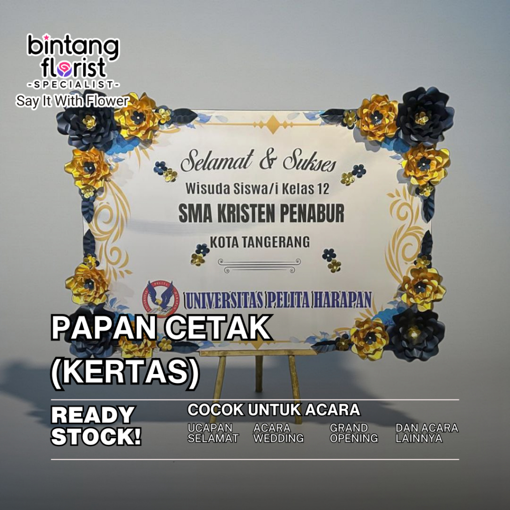 Jual Papan Bunga Kertas – Bloom Corner / Floral Frame 220x120 | Papan ...