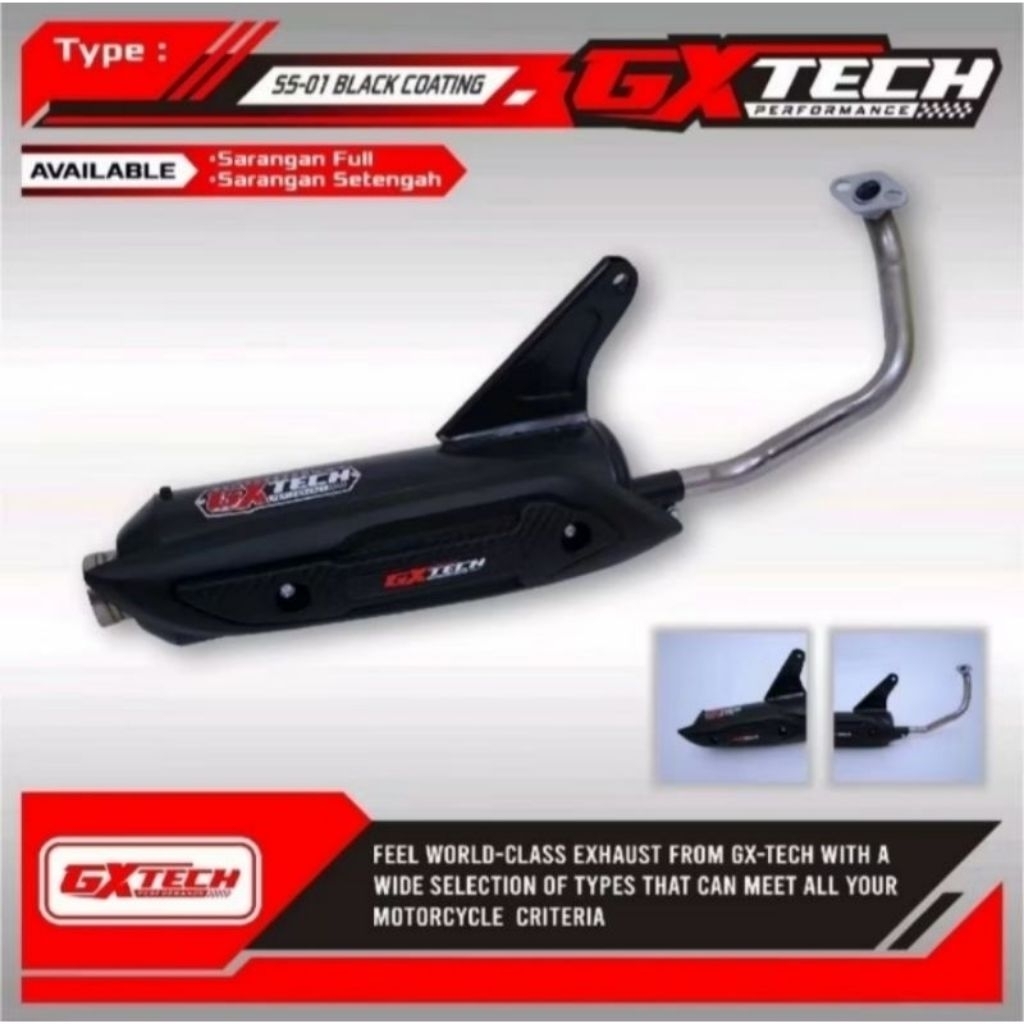 Jual Knalpot Standar Racing TABUNG VARIO GX-TECH Type SS-01 Black Coating Suara Bass Adem ...