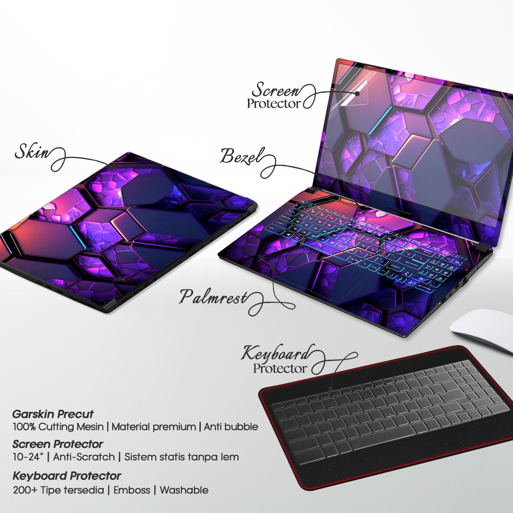 Jual Precut Garskin Laptop Stiker Skin Keyboard Protector Screen Guard ...