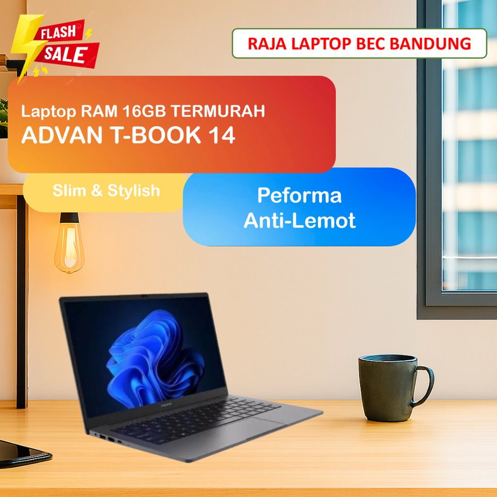 Jual Advan T-BOOK 14 16GB RAM SSD 512GB Intel N100 Laptop Murah Windows ...