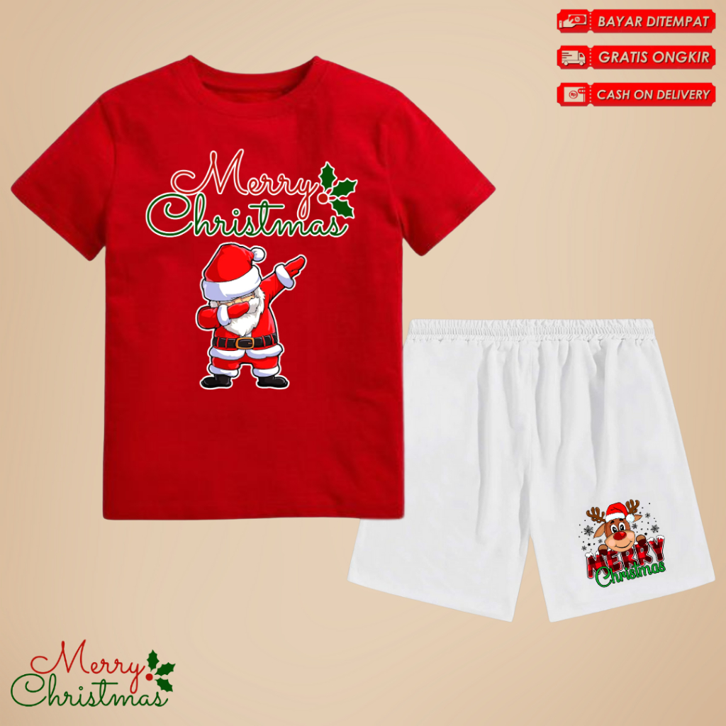 Jual Setelan Pendek Anak Cowok Dan Cewek Untuk Acara Natal Sinterklas ...