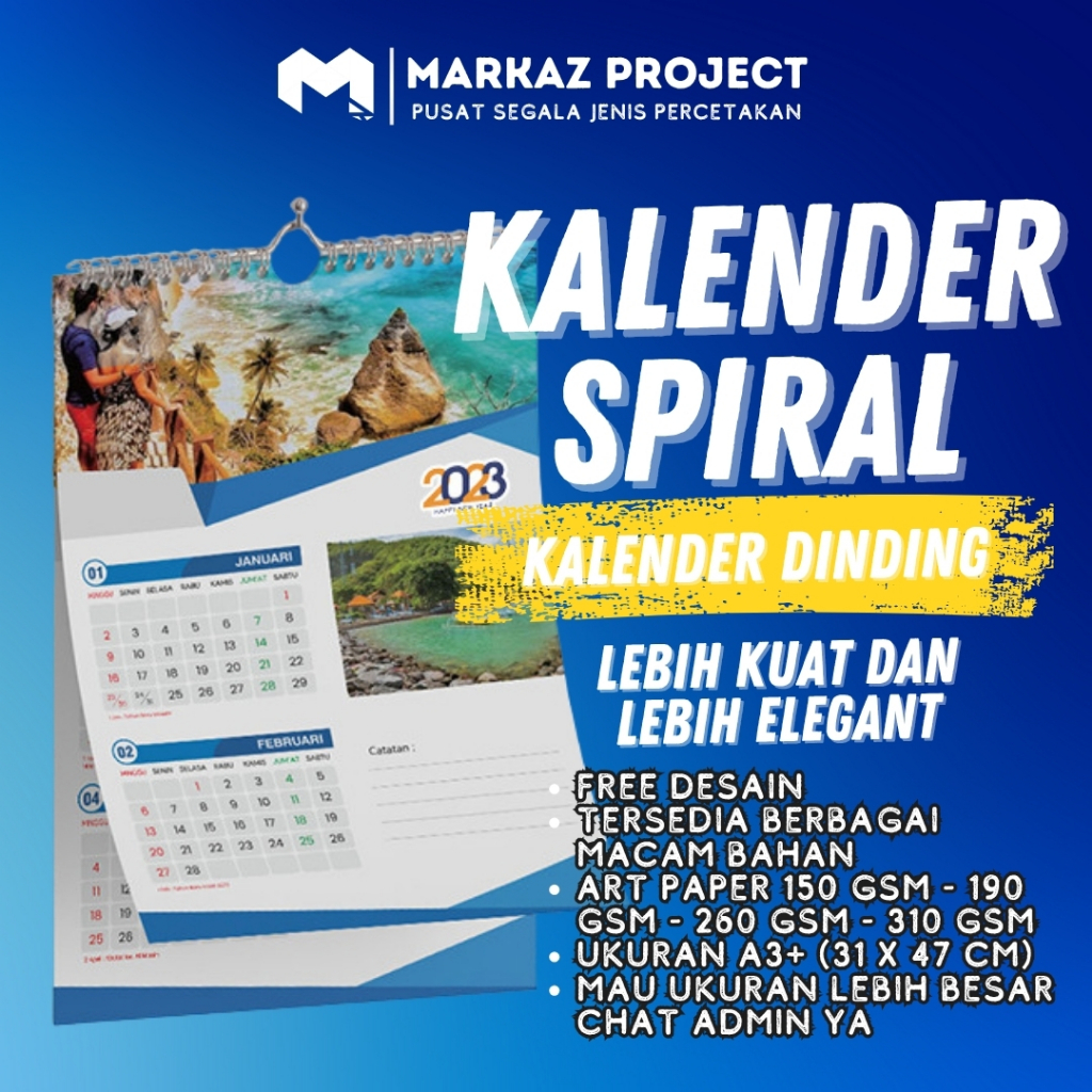 Jual KALENDER DINDING SPIRAL CUSTOM 2026 | KALENDER PARTAI | KALENDER ...