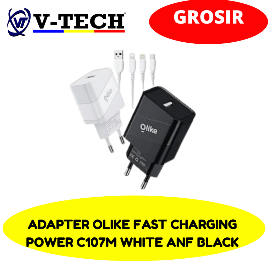 Jual ADAPTER OLIKE FAST CHARGING POWER C107M WHITE ANF BLACK | Shopee ...